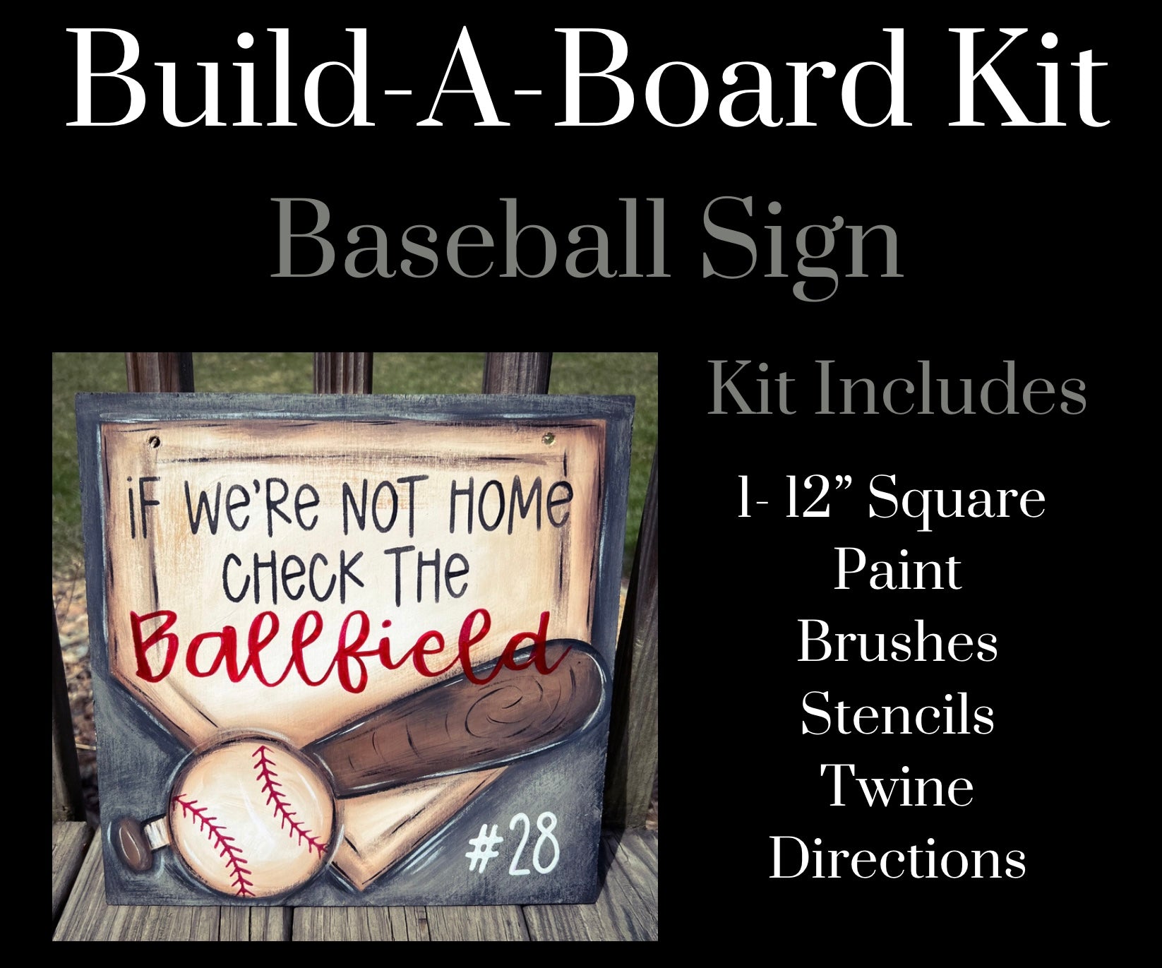 Baseball Build A Board Kit - Bossard's Board Works
